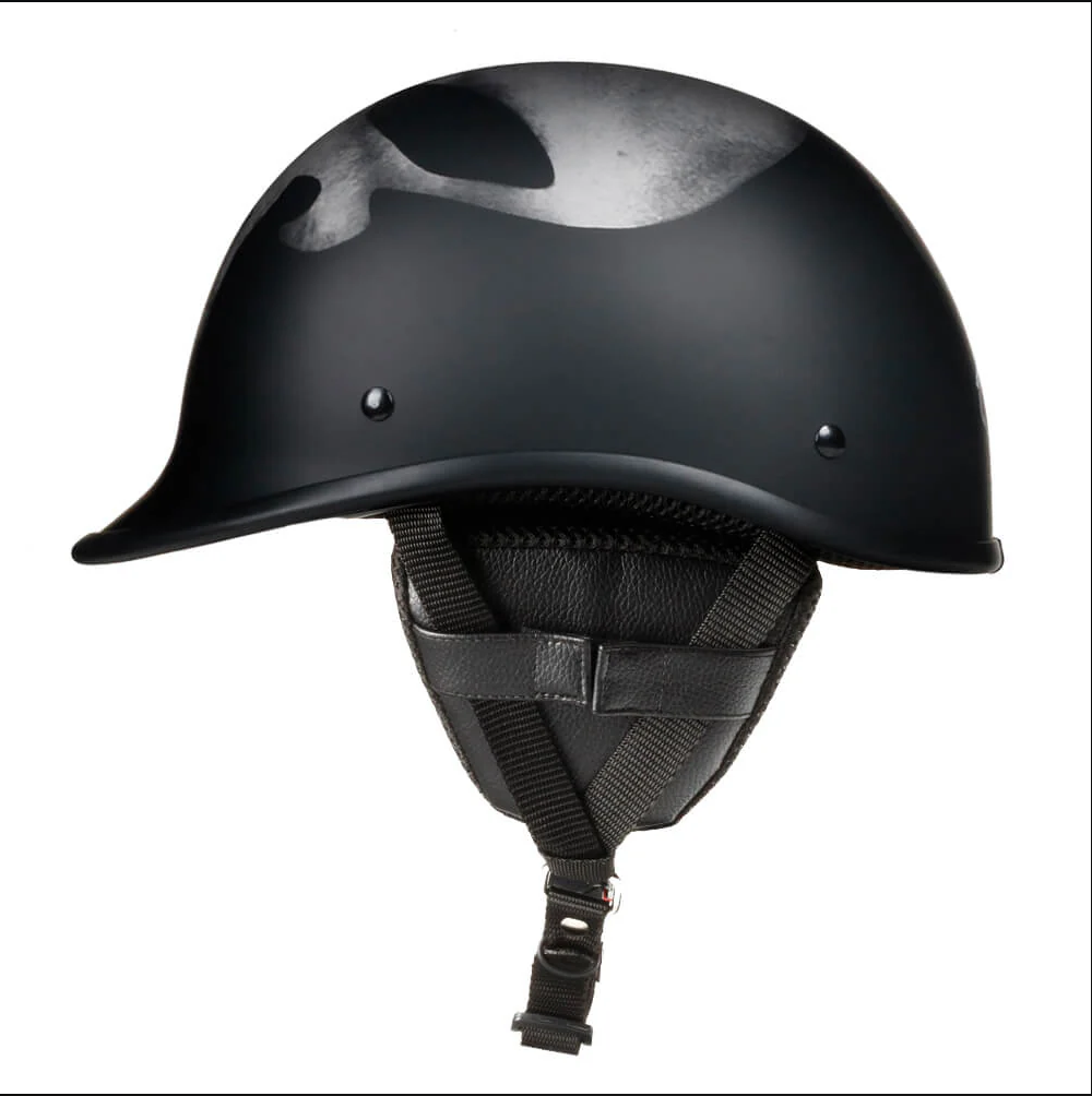 Smallest, Lightest SOA Style DOT Approved Half Helmet - Matte Black ...