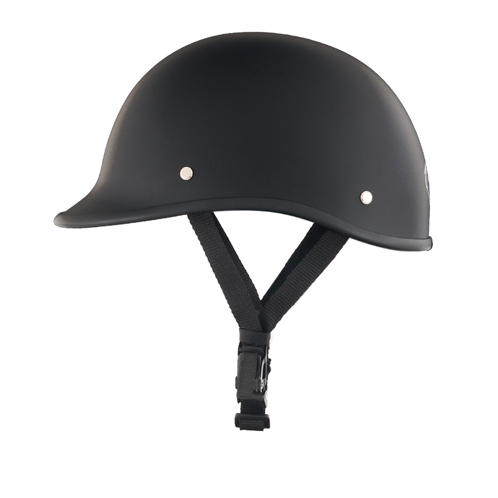Smallest, Lightest SOA Style DOT Approved Half Helmet - Matte Black ...